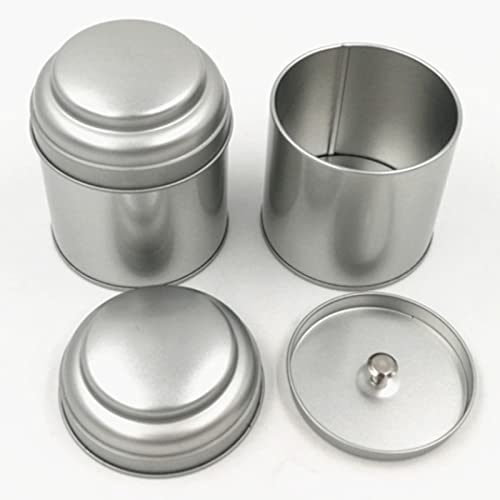 Lawei 6 Pack Tea Tins Canister with Airtight Double Lids, 8 OZ Round Tin Can Box, Small Kitchen Canisters Containers for Storage Tea, Coffee, Sugar, Loose Leaf, Candy, Herbs and Spices, Silver
