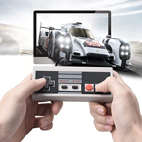AUKS Gaming Classic NES Style USB Controller for PC, PC USB Controller Retro Gamepad Joystick Raspberry Pi Gamepad Controller for Windows PC Mac Linux RetroPie NES Emulators 2 Pack Bundle