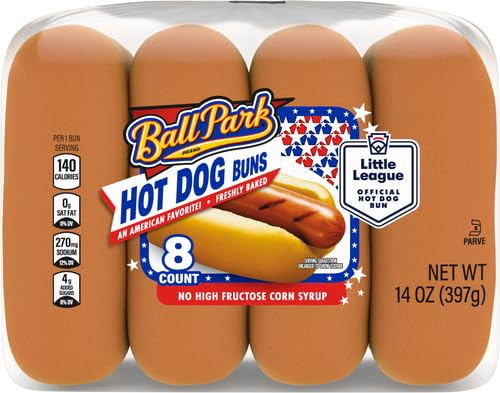 Ball Park Hot Dog Buns, 14oz, 8 count (Pack of 1)