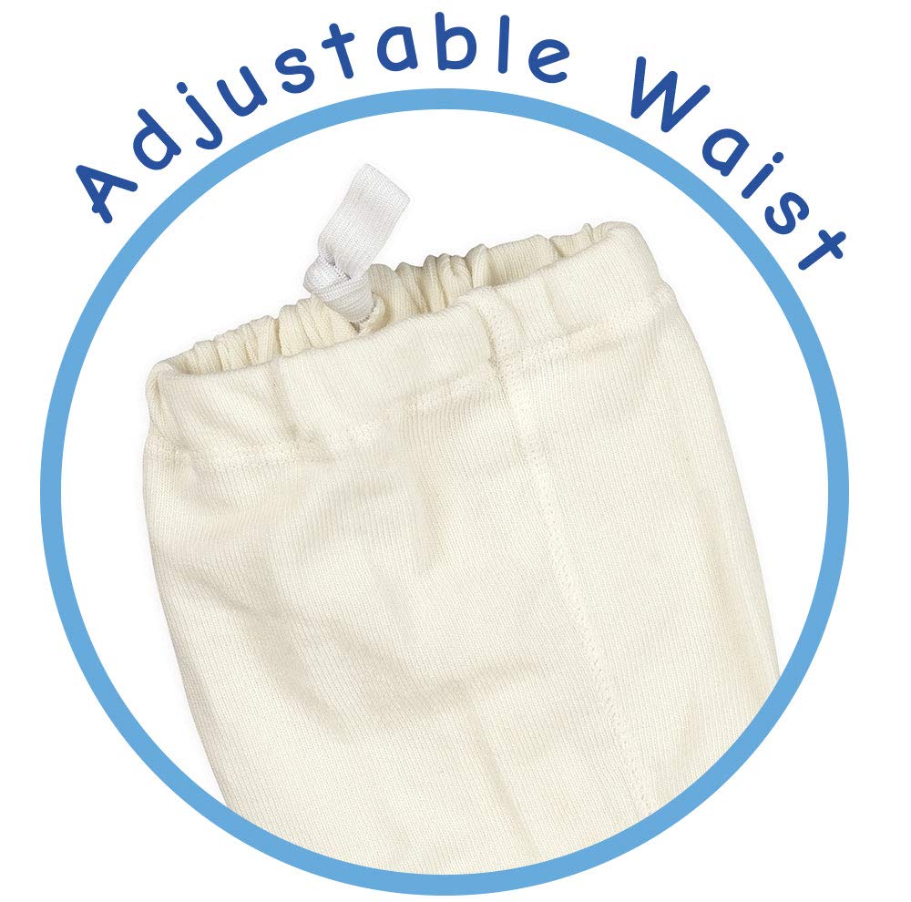 Jefferies Socks Baby-girls Infant Seamless Organic Cotton Tights, White, 6-18 Months