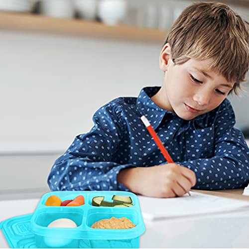 EasyLunchboxes - Bento Snack Boxes - Reusable 4-Compartment Food Containers for School, Work and Travel, Set of 4 (Jewel Brights)