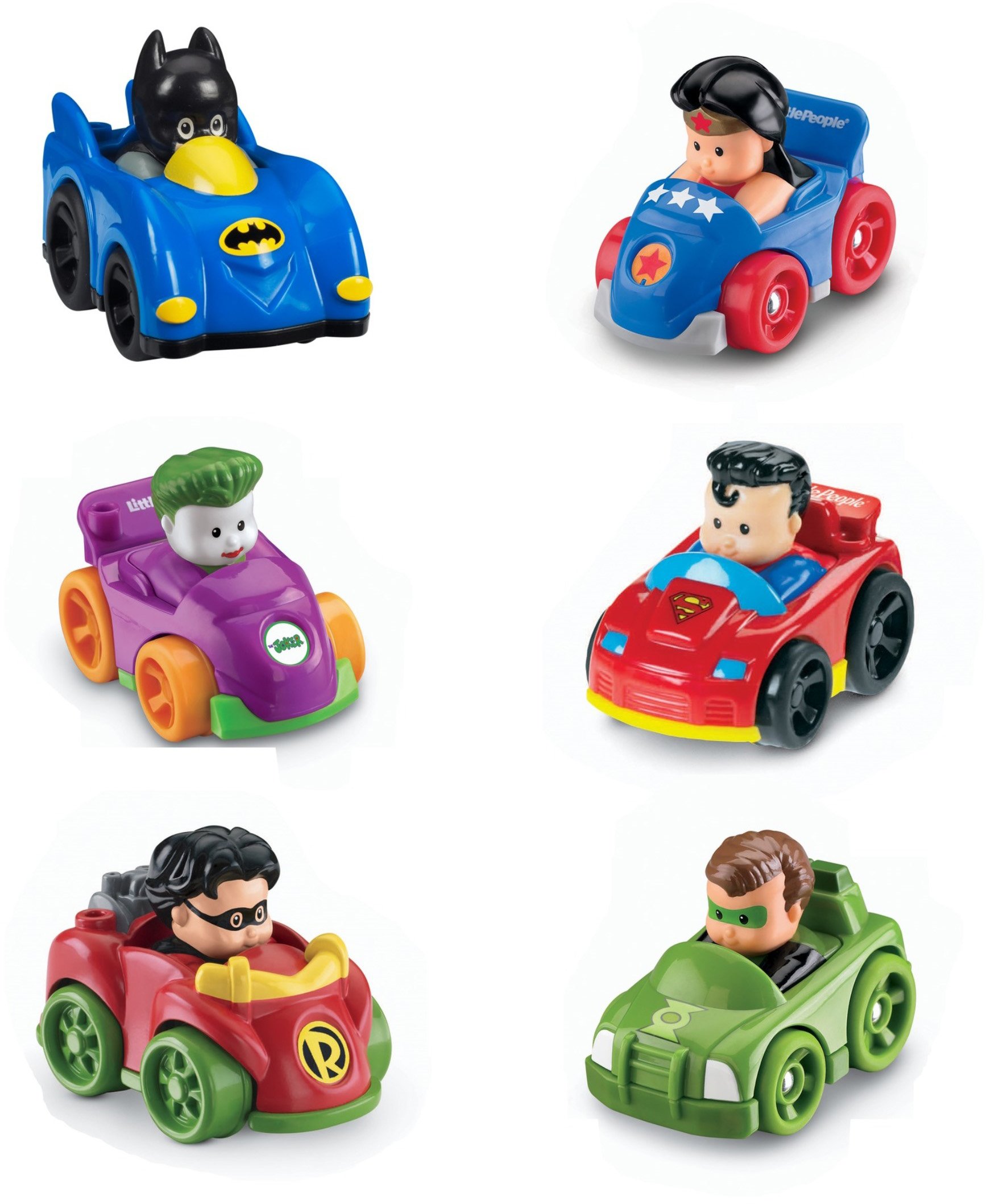 Fisher-Price Little People DC Super Friends, Wheelies Gift Set (6 Pack) [Amazon Exclusive]