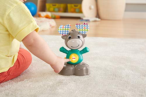 Fisher-Price Linkimals Nathan The Elk Interactive Baby Toy, Sounds and Lights, French Version, 9+ Months and Above, GJB20