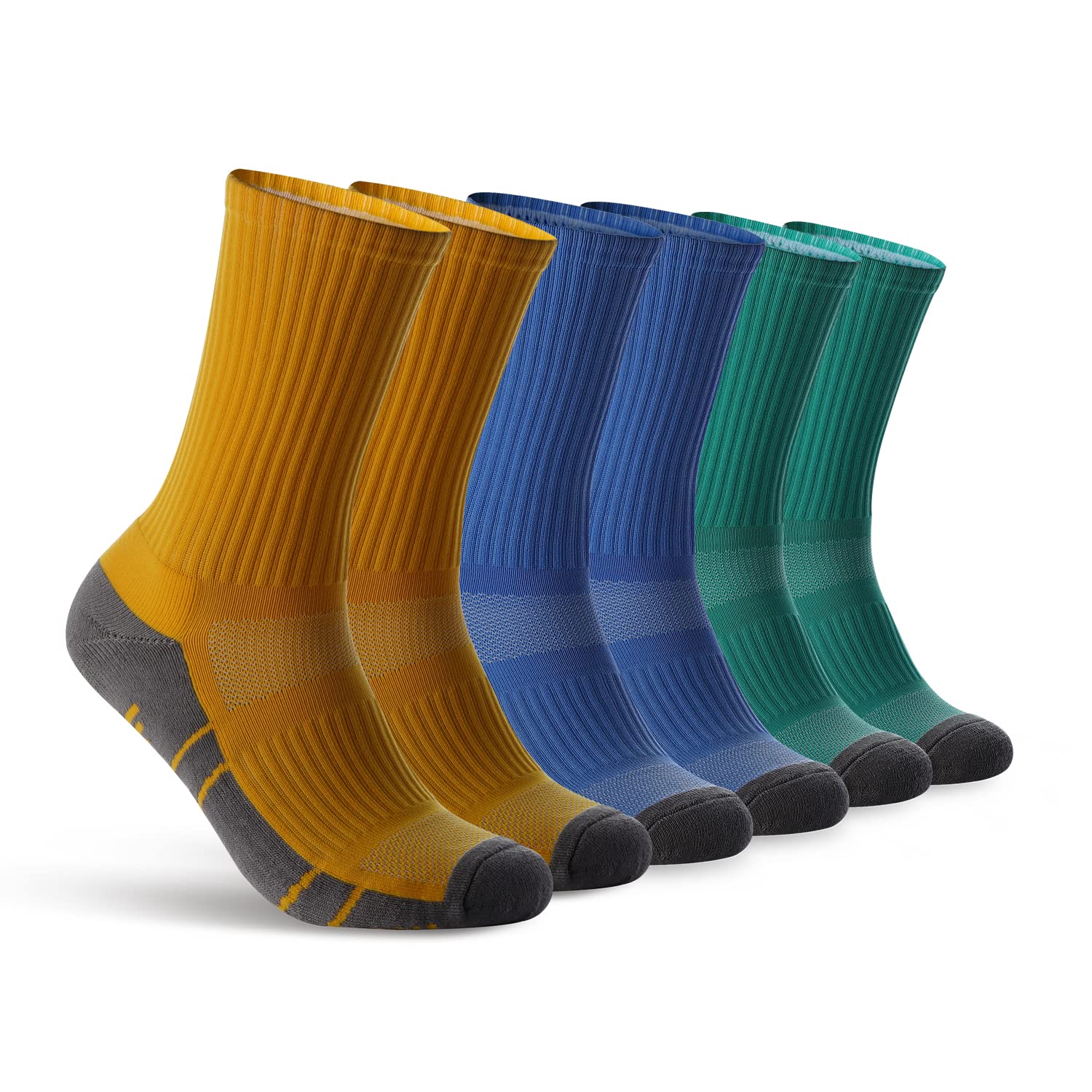 ASGJKAM Thermal Warm Sock 3 Pairs Compression Crew Socks,Basketball Sock's for Men Women,Workout Training Socks