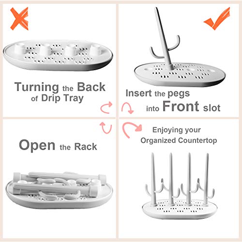 Happiddler Baby Bottle Drying Rack, Large Capacity Bottle Dyer Holder for Baby Bottles Nipples Cups Pump Parts and Accessories (Green)