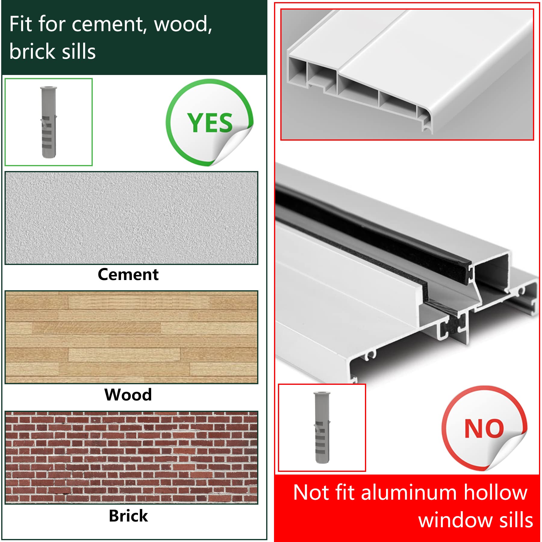 Flehomo Window Air Conditioner Support Bracket with 2 Arms, Universal Design for A/C Units Up to 200 lbs from 5,000 to 24,000 BTU, Easy Installation Window AC Brackets