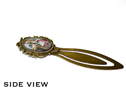 Classic Alice in Wonderland Drink Me - Handmade Oval Glass Metal Bookmark Book Lover