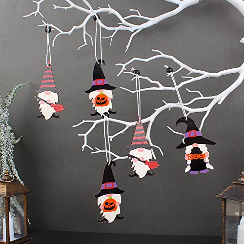 Halloween Decor Faceless Old Man Boxed Holiday Wooden Sign Pendant Window Wall Decoration Listing (A, One Size)