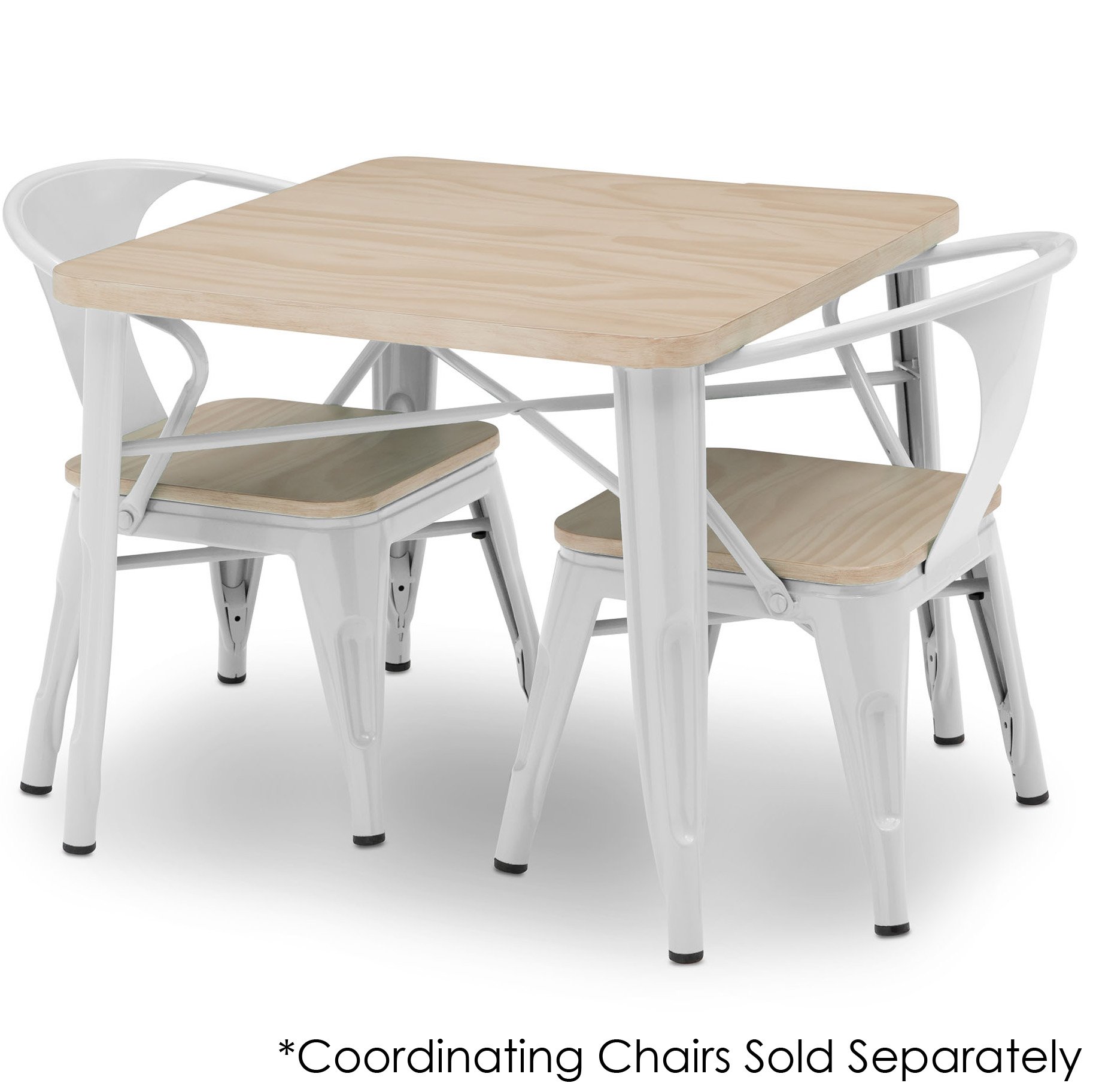 Delta Children Bistro Kids Play Table - Ideal for Arts & Crafts, Snack Time, Homeschooling, Homework & More, White with Driftwood