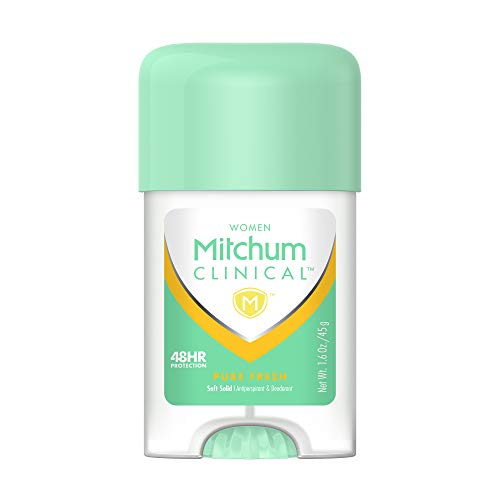 Mitchum Women's Deodorant by Mitchum, Clinical, Soft, Solid Antiperspirant Deodorant, Pure Fresh, 1.6 Oz (Pack of 1)