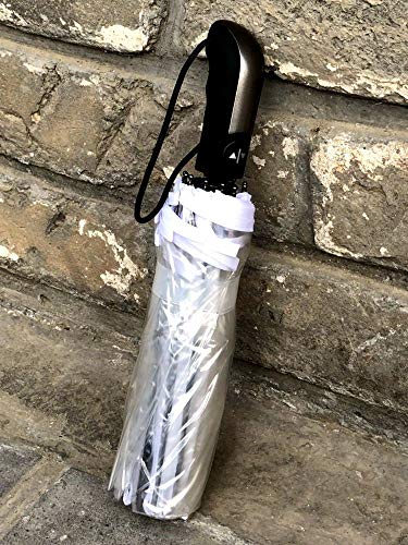 HappyGo Clear Umbrella,10 Ribs More Wind Resistant, Size 47''/120cm 1~2 People Available,Lengthening Handle 10cm,High Strength Fiberglass Ribs,Thick Umbrella Cloth,Auto Open Close, Travel Umbrella