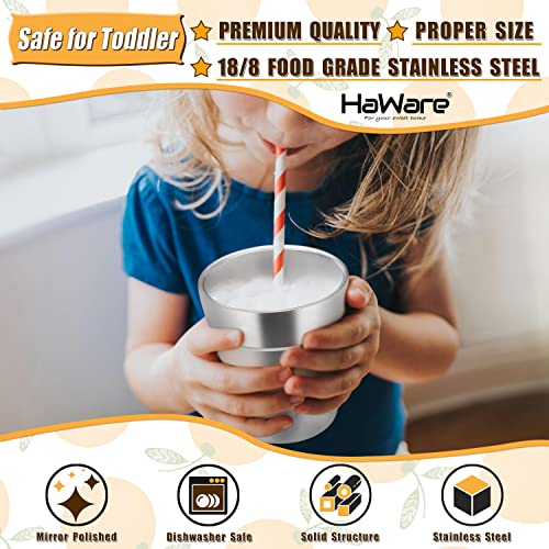 HaWare 9-Piece Toddler Flatware Set + 4-Piece Toddler Metal Cups