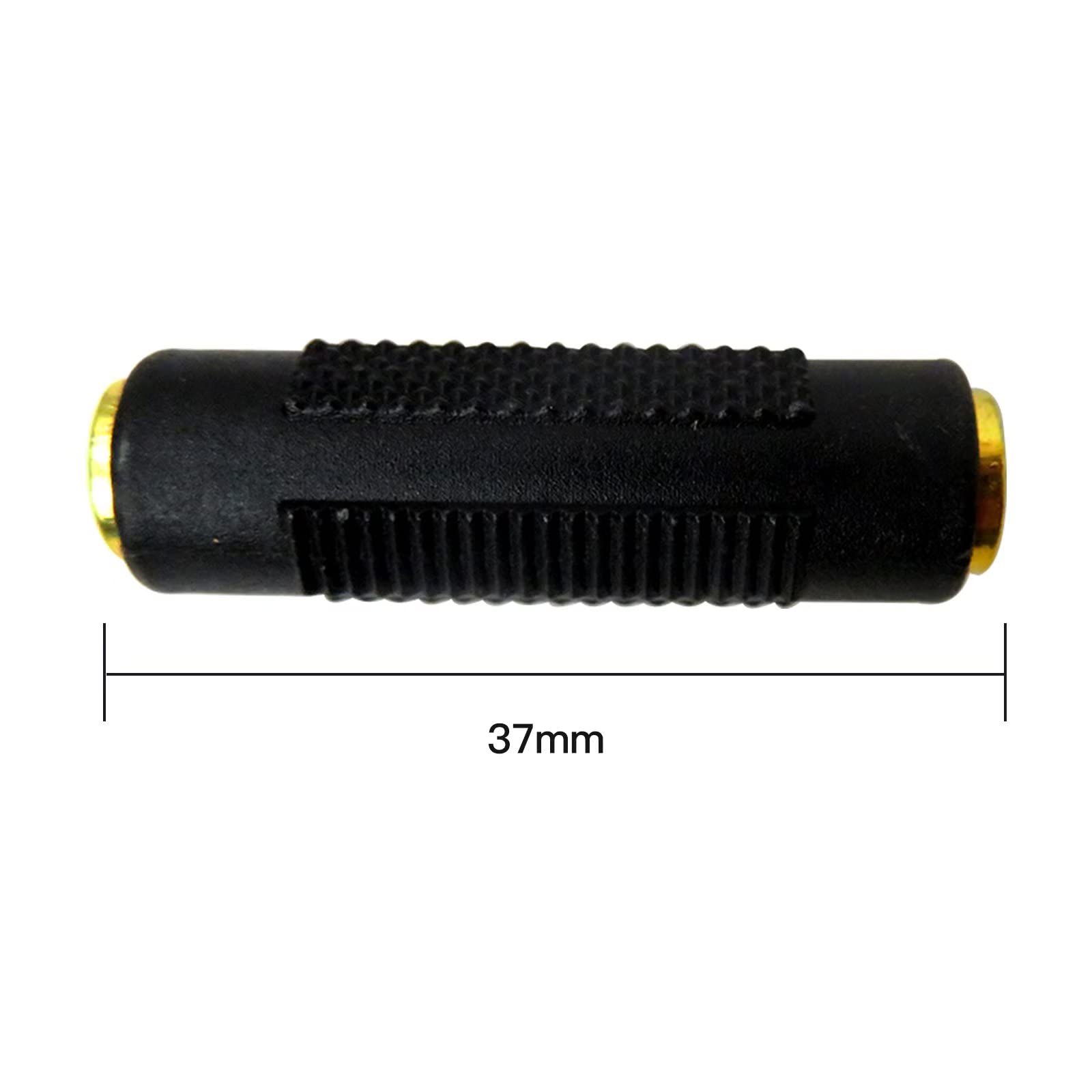 BATEMEN W 5X Professional Stereo Audio Female 3.5mm Mono Jack to 3.5mm Mono Jack Black Coupler Adaptor - Gold Plated