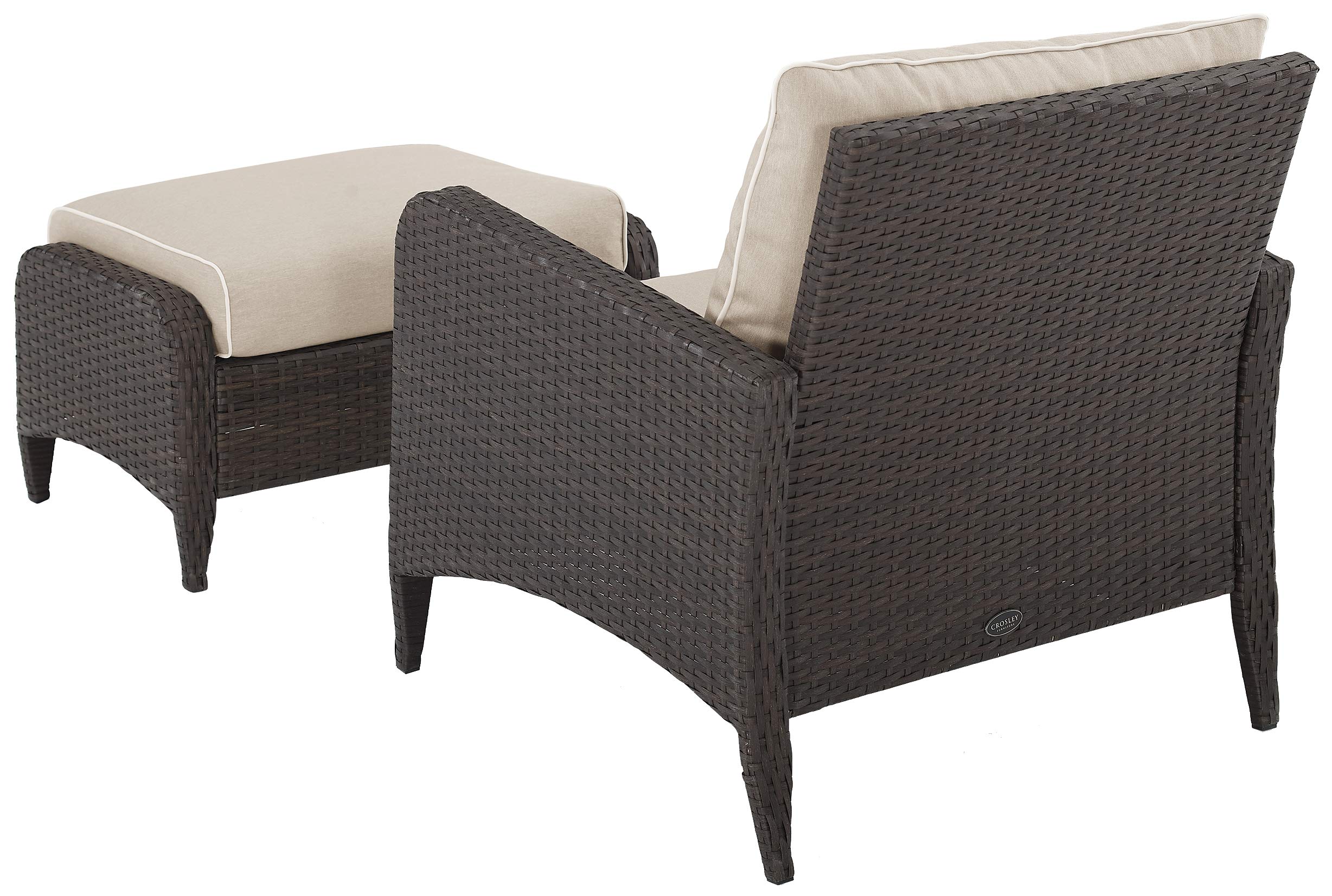 Crosley Furniture Kiawah 2-Piece Outdoor Chair Set, Wicker Patio Chairs for Conversation, Porch, Deck, Blue