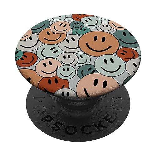indie pastel pretty aesthetic cute trippy swirl smile face PopSockets Standard PopGrip