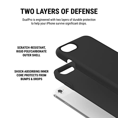 Incipio iPhone 7 Case, Hard Shell Dual Layer DualPro Case for iPhone 7-Black/Black