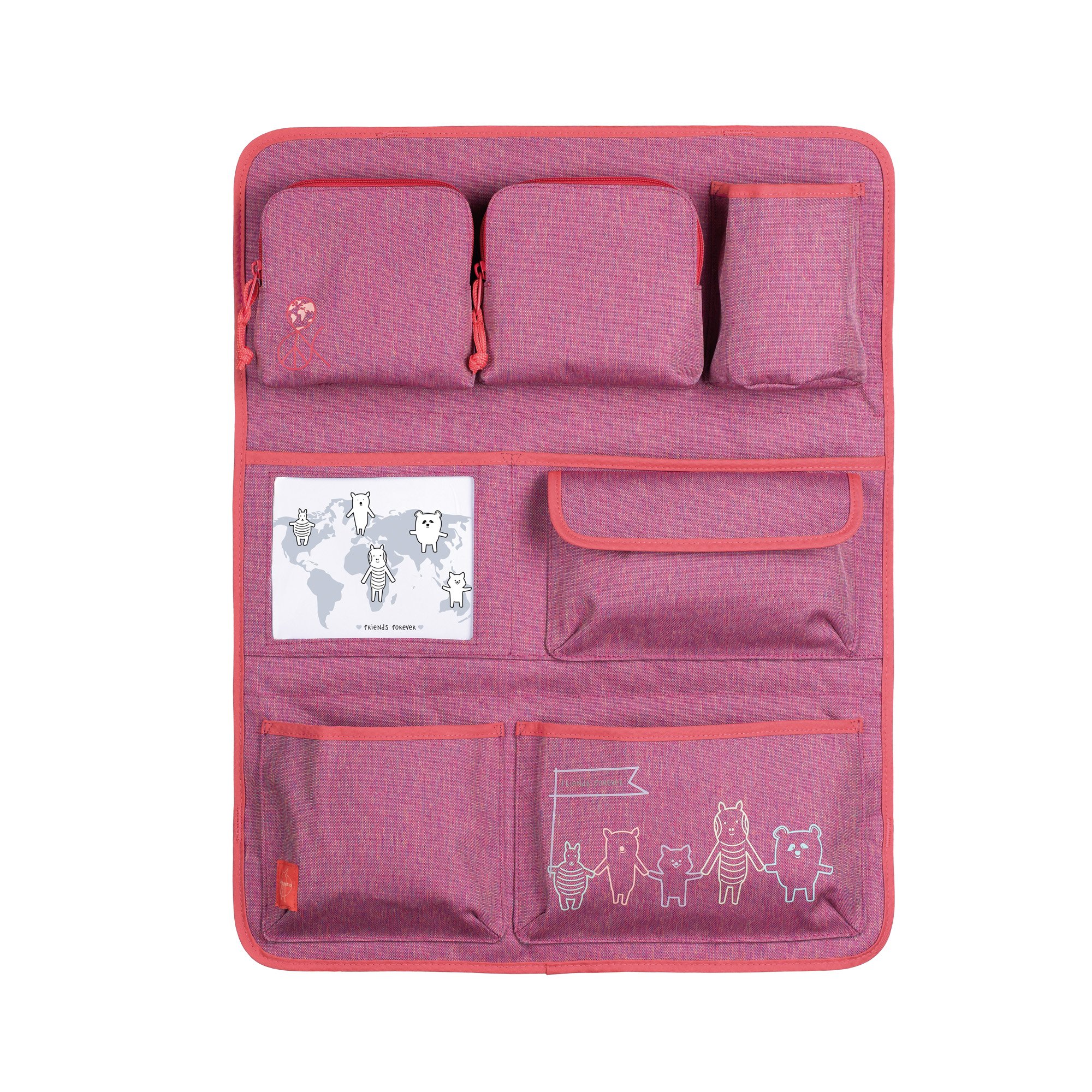 Lassig Kids Car Organizer Wrap-to-Go About Friends Melange, Pink