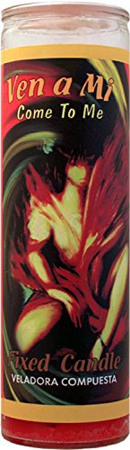 Indio 7DAY Candle-VM Come to ME RED:Mystical Fixed 7 Day Glass Candle Come to Me - Red