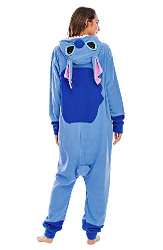 Halloween Animal onesie pajamas for adults stitch onesie cosplay costume homewear Blue, S