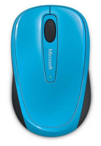 Microsoft 3500 Wireless Mobile Mouse - Cyan Blue .Comfortable design, Right/Left Hand Use, Wireless, USB 2.0 with Nano transceiver for PC/Laptop/Desktop, works with Mac/Windows Computers
