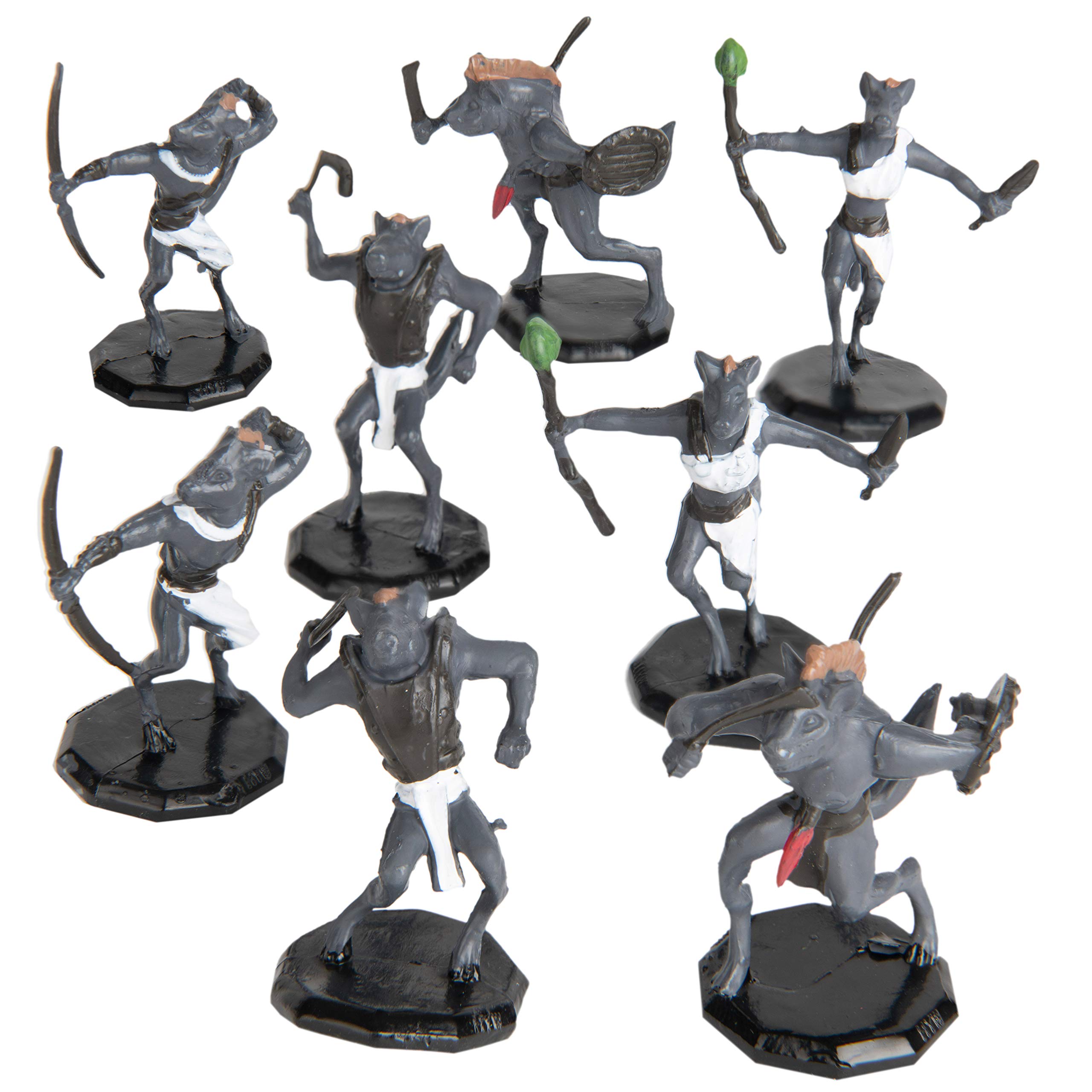 Halloween Fantasy Gnoll Mini Figures – 8 Painted Unique Designs – 1" Hex-Sized, Compatible with DND, Pathfinder & Tabletop RPGs – Realistic Sculpts for Spooky Campaigns, Game Nights
