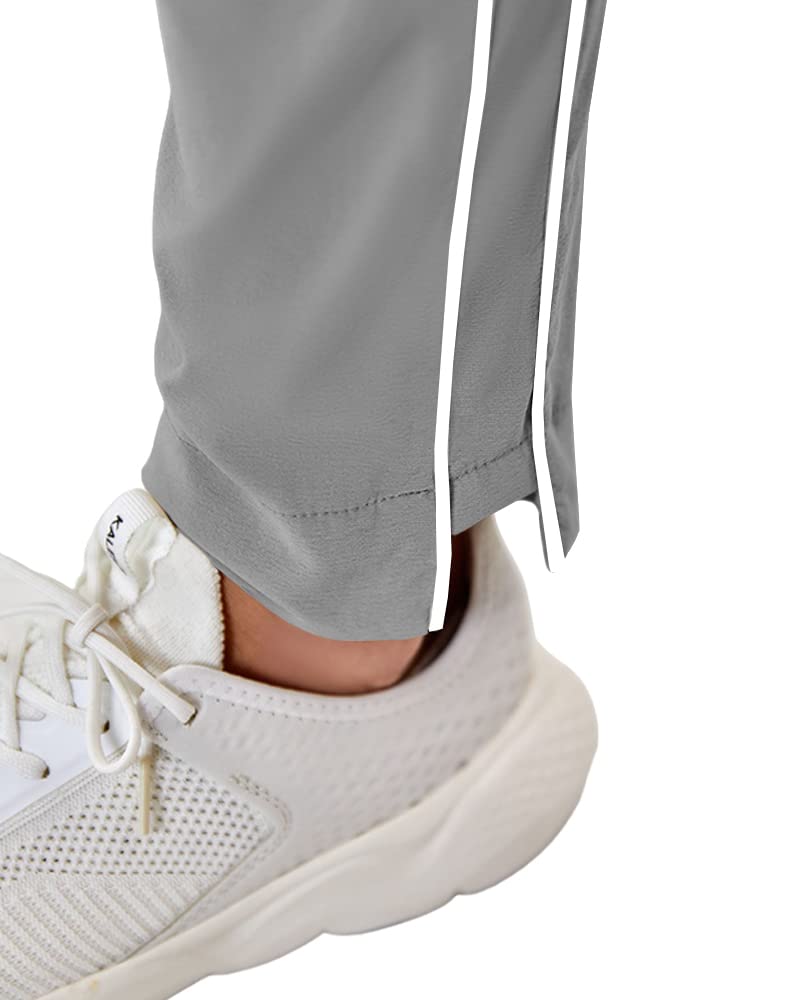 Aurgelmir Women's Slim Fit Stretch Ankle Golf Pants Lightweight Workout Pants with Pockets Grey