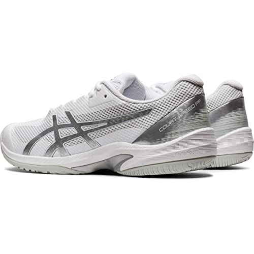 ASICS Men's Court Speed FlyteFoam Tennis Shoes, 12, White/Pure Silver
