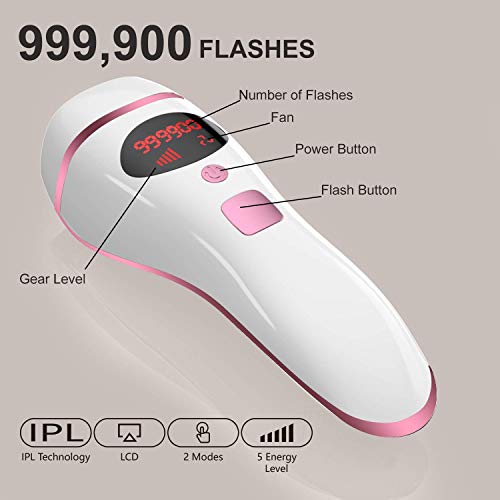 Laser Hair Removal for Women Permanent IPL Hair Removal Device At-Home Use 999900 Flashes for Face Arms Bikini Line Whole Body Treatment