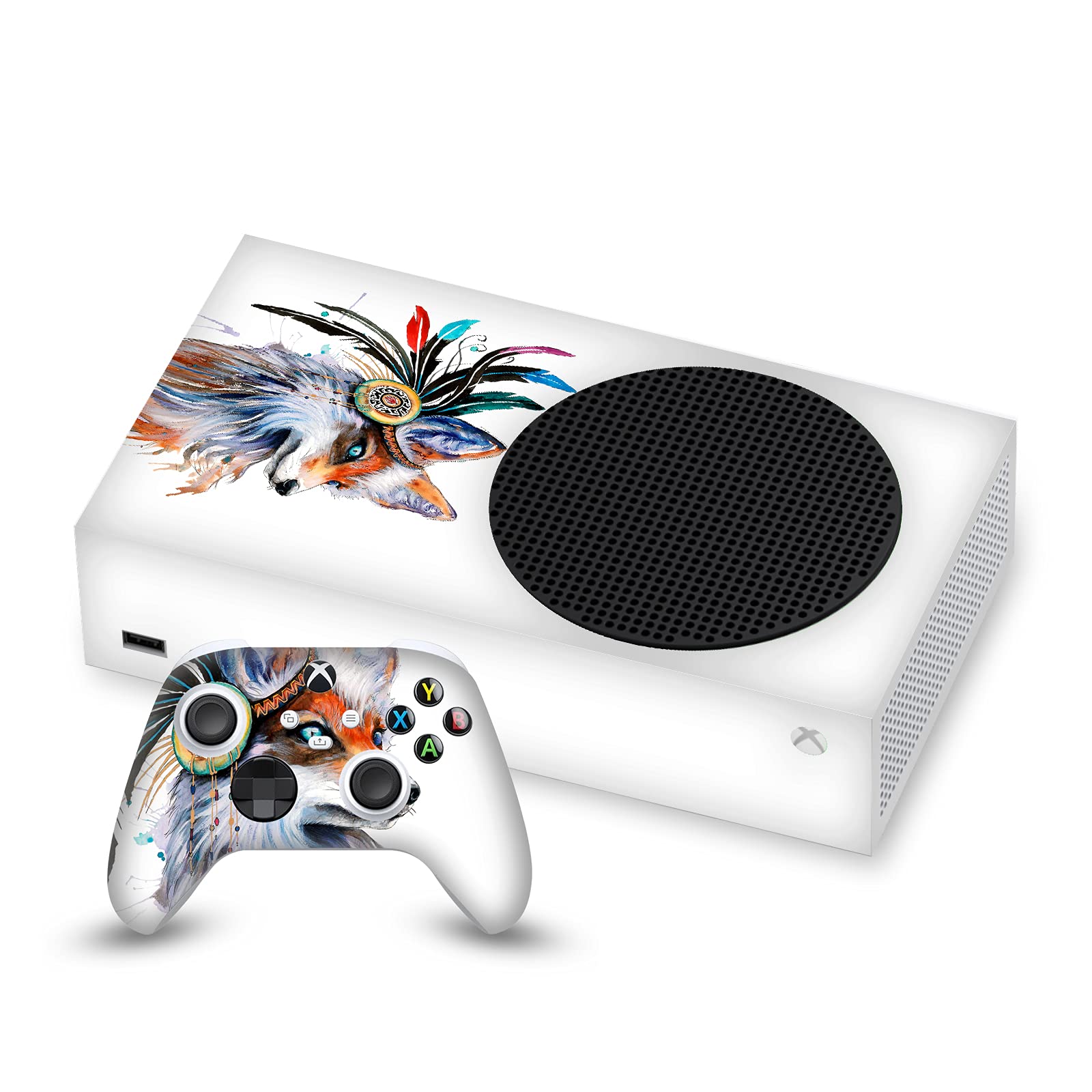 Head Case Designs Officially Licensed Pixie Cold Fox Art Mix Vinyl Sticker Gaming Skin Decal Cover Compatible With Xbox Series S Console and Controller Bundle