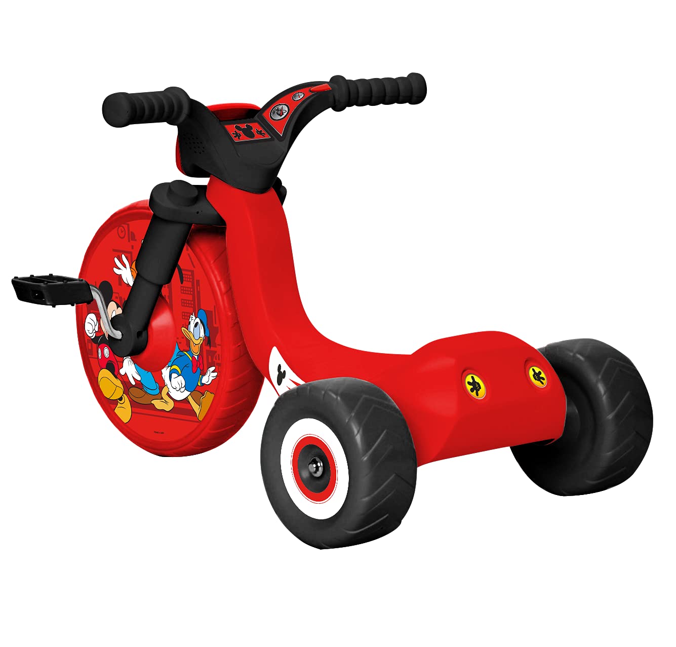 Fly Wheels Mickey Mouse 10 Junior Cruiser Ride-On Pedal-Powered Toddler Bike Trike, Ages 18-36 M for Kids 33β-35β Tall and up to 35 Lbs
