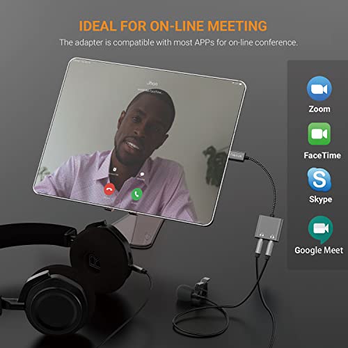Cubilux USB C 2-Way Headphone Splitter, Type C to Dual 3.5mm Jacks Audio Sharing Adapter Compatible with New USB C iPad 10 iPad Pro, iPad Air 5/4 iPad Mini 6, Samsung S21/S20 Note 20/10, Tab S8/S7/S6