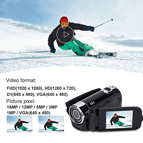 Eboxer Video Camcorder Handycam HD 1080P 16MP 270 Degree Rotation LCD Screen 16X Digital Zoom Video Camera with with COMS Sensor - The Best Frinend and Family (Black)