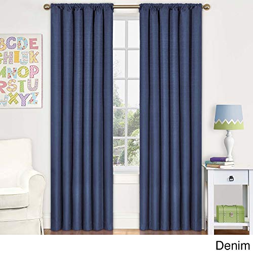 ECLIPSE Kendall Modern Blackout Thermal Rod Pocket Window Curtain for Bedroom or Living Room (1 Panel), 42" x 84", Charcoal, 1 Panel