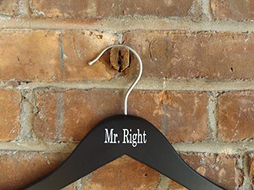 NAHANCO MRSAR20117 Bridal Hanger Set, Wooden Hangers Imprinted with Mr. Right and Mrs. Always Right, 17β (2 Piece Set)