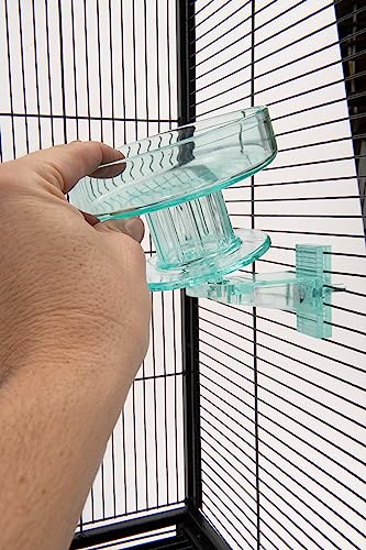 Lixit Quick Lock Bird Cage Bath for Lovebirds, Canaries, Finches, Parakeets, and Cockatiels and Other Small to Medium Feathered Friends (Pack of 2)