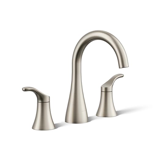 Kohler 27390-4K-BN SIMPLICE® Widespread bathroom sink faucet, 1.0 GPM, Vibrant Brushed Nickel
