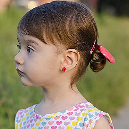 Earrings On Clips Girls Black Spot Red Ear Clips Silver Bug Earrings for Helloween