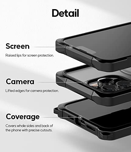 GOOSPERY Z Bumper Case with Strap and Magnetic Card Holder with Magsafe Shock Absorbing Dual Layer Structure TPU Edge Crystal Clear PC Cover with Shoulder Strap, Clear