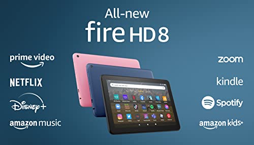 Fire HD 8 tablet, 8” HD Display, 64 GB, 30% faster processor, designed for portable entertainment, (2022 release), Black