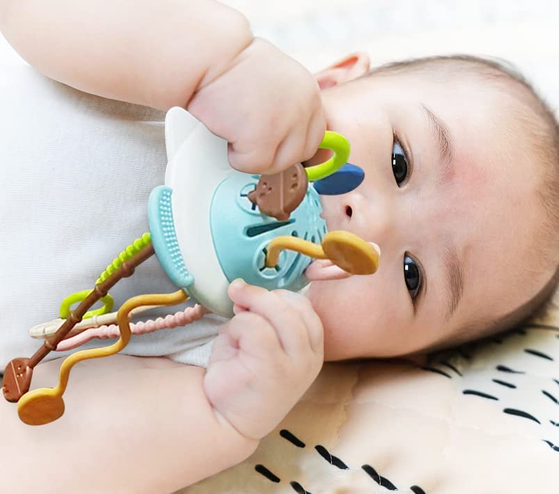 Baby Sensory Toys for Toddlers 1-3 - Multifunctional Pop Up Baby Toys, UFO Pull String Toy for Developing Sensory Perception，The Best Interactive Toys for Babies