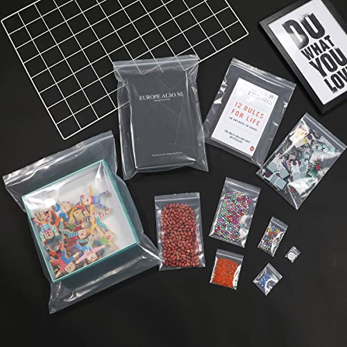 Foopama 200PCS 1" x 1" 4Mil Small Clear Zip Bags, Reclosable Mini Zip Plastic Baggies Heavy Duty Lock Poly Bag For Jewelry Pill Beads Coin Thick Zipper