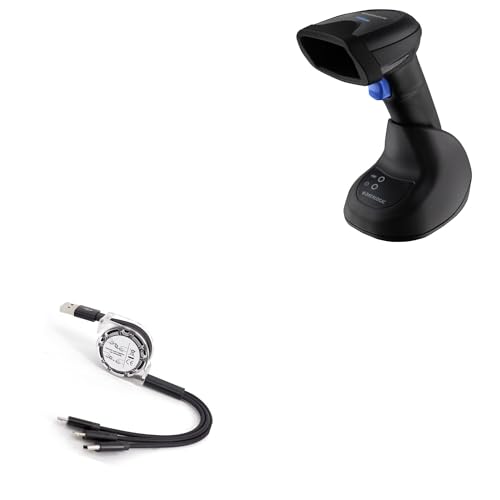 BoxWave Cable Compatible with Datalogic QuickScan QBT2500 - AllCharge miniSync, Retractable, Portable USB Cable - Jet Black