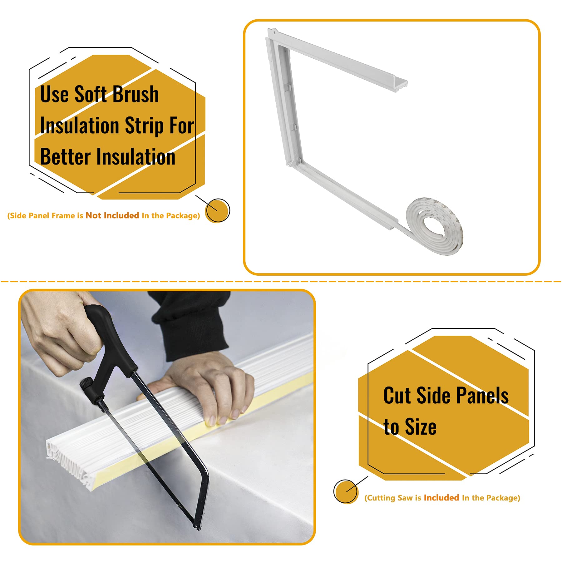LBG Products Window AC Insulating Side Panel Kit Fits for Window Air Conditioner Units Replacement Screen,17" H x 10" W, 2 Pack,White