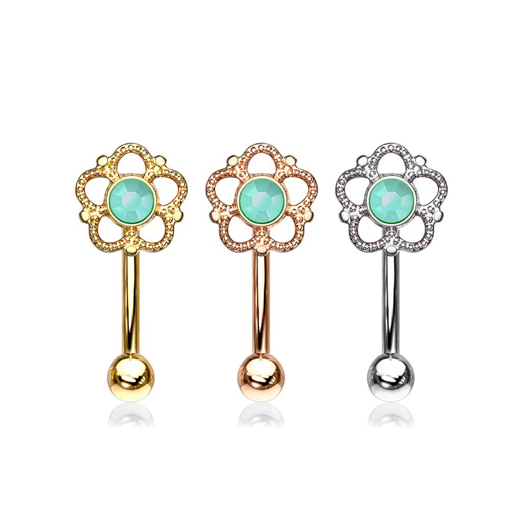 Amelia Fashion 16 Gauge Turquoise Center Flower Filigree, No Color, Size No Size