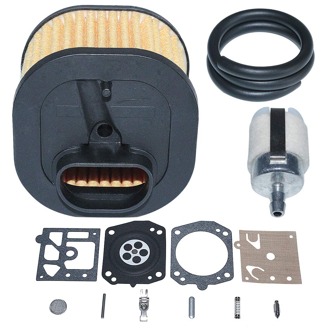 AUMEL 503818001 Heavy Duty HD Air Fuel Filter Line Kit For Husqvarna 372 372XP w/Walbro K10-HD Carburetor Repair Kit.