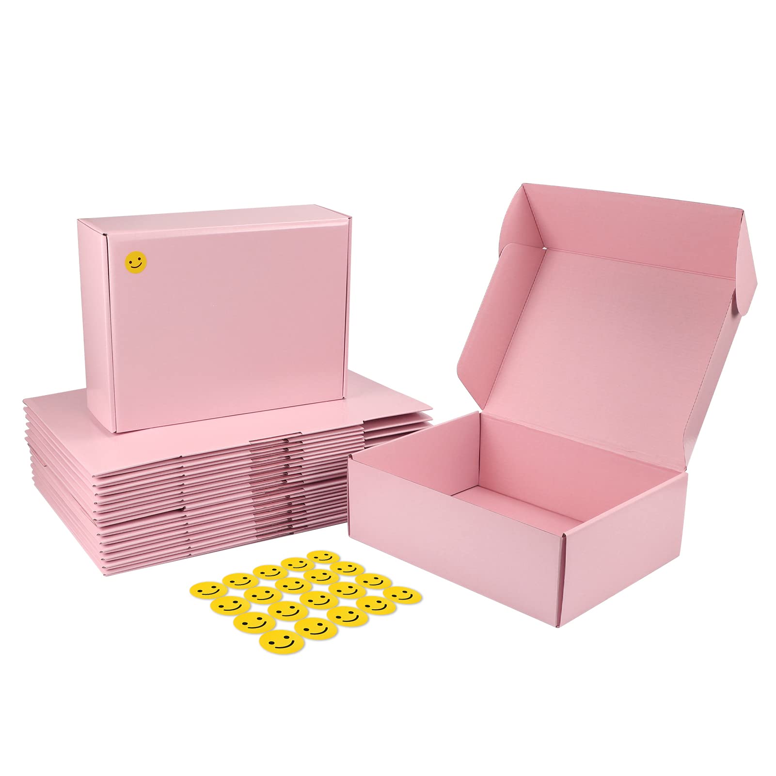 CRUGLA 20 Packs 12x9x4 Gift Boxes With Lids for Presents, Large Pink Gift Boxes Empty for Wrapping Gifts for Women Girls Mothers Day Wedding Birthay Party Valentine's Day