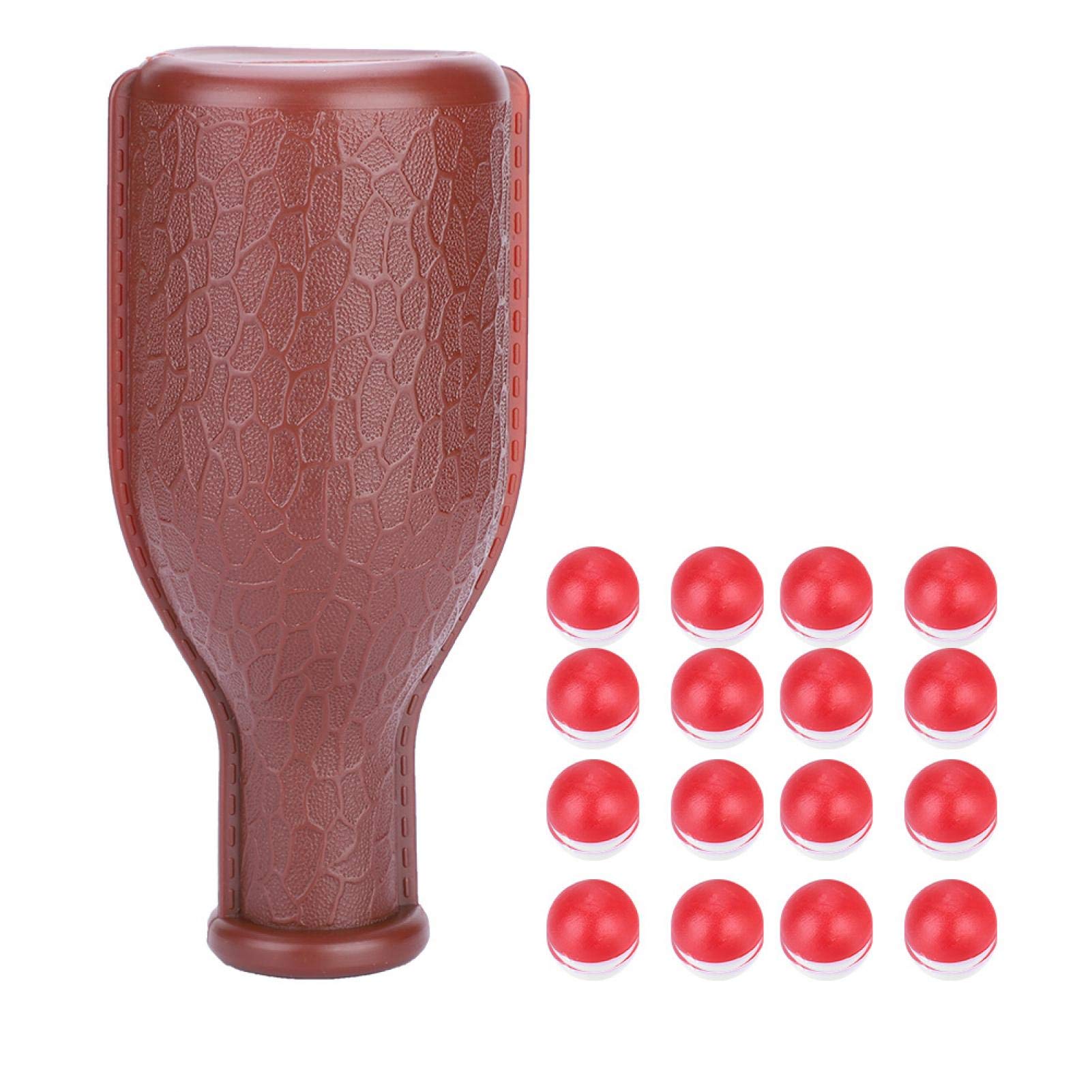 Fockety 16 Numbered Rubber Pool Dice, Great Brown Shaker Bottle, for Kelly, Pea and Pool and Others