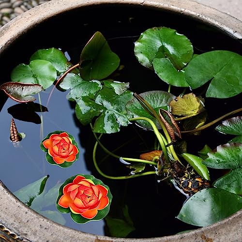 HOMSFOU Lotus Flower Artificial Floating s 6pcs Water Lily Pond Plants Decorations Realistic Water Lily Pads for Home Garden Pool Patio Aquarium Ornament Pool Lilly Pad