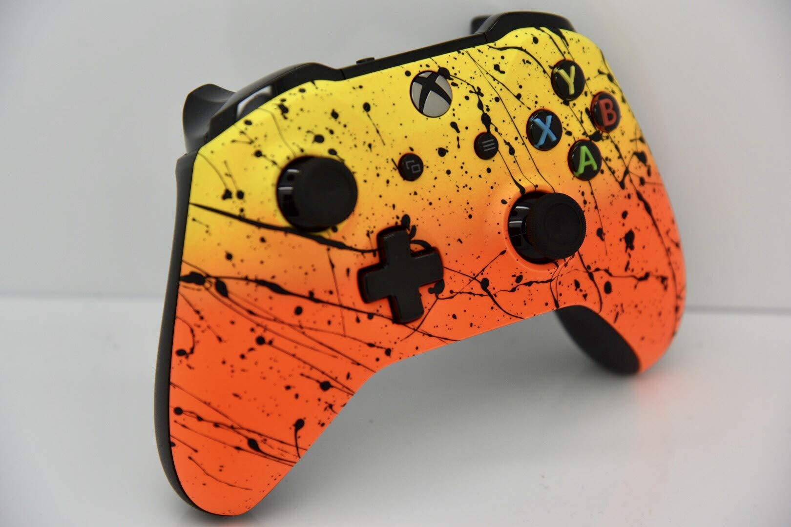 Hand Airbrushed Fade Custom Controller - Compatible with Xbox One (Matte Orange & Yellow)