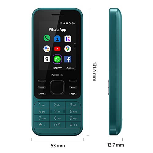 Nokia 6300 4G | Unlocked | Dual SIM | WiFi Hotspot | Social Apps | Google Maps and Assistant | Cyan Green